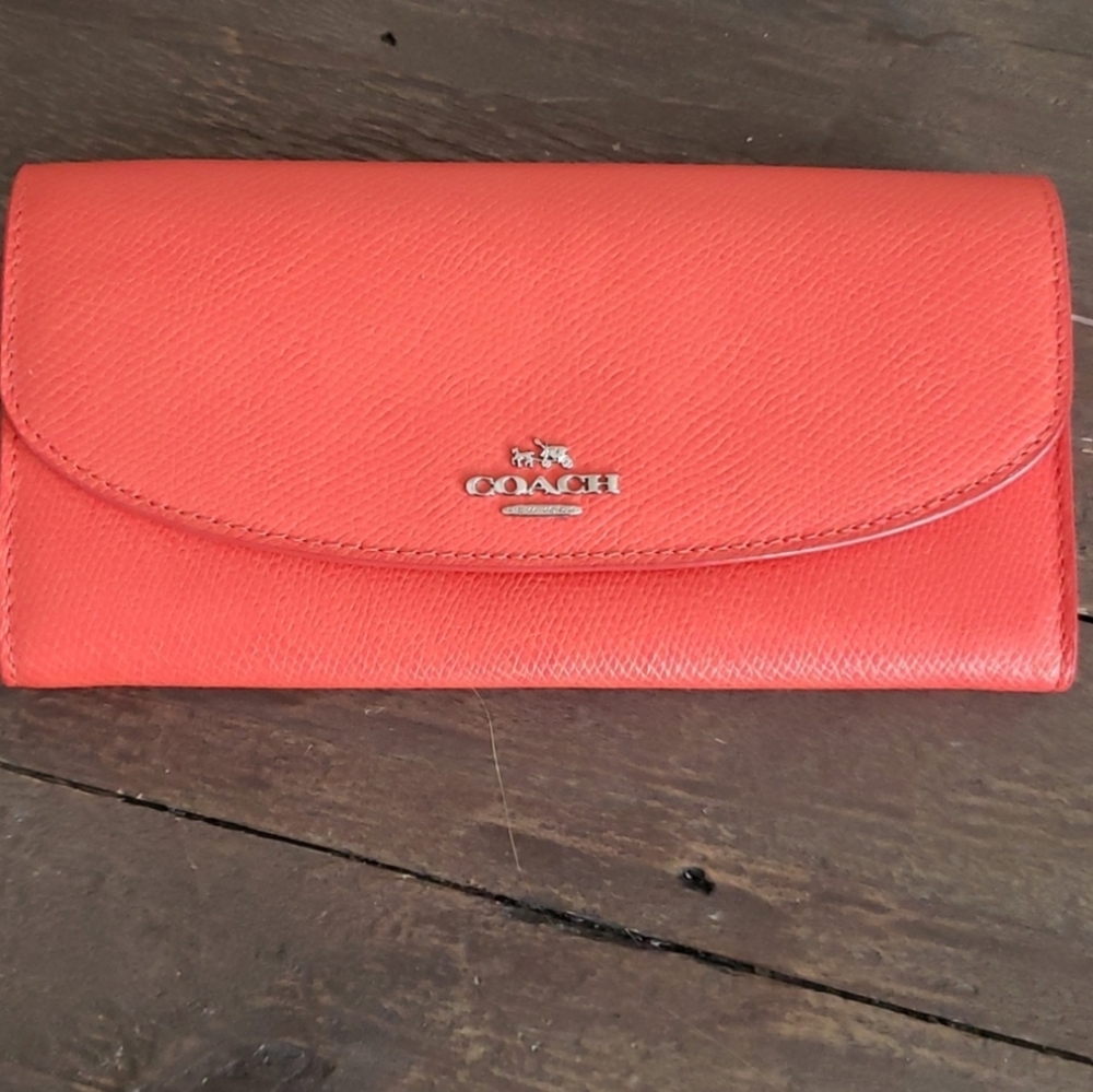 Coach Crossgrain Leather Envelope Wallet - Gem